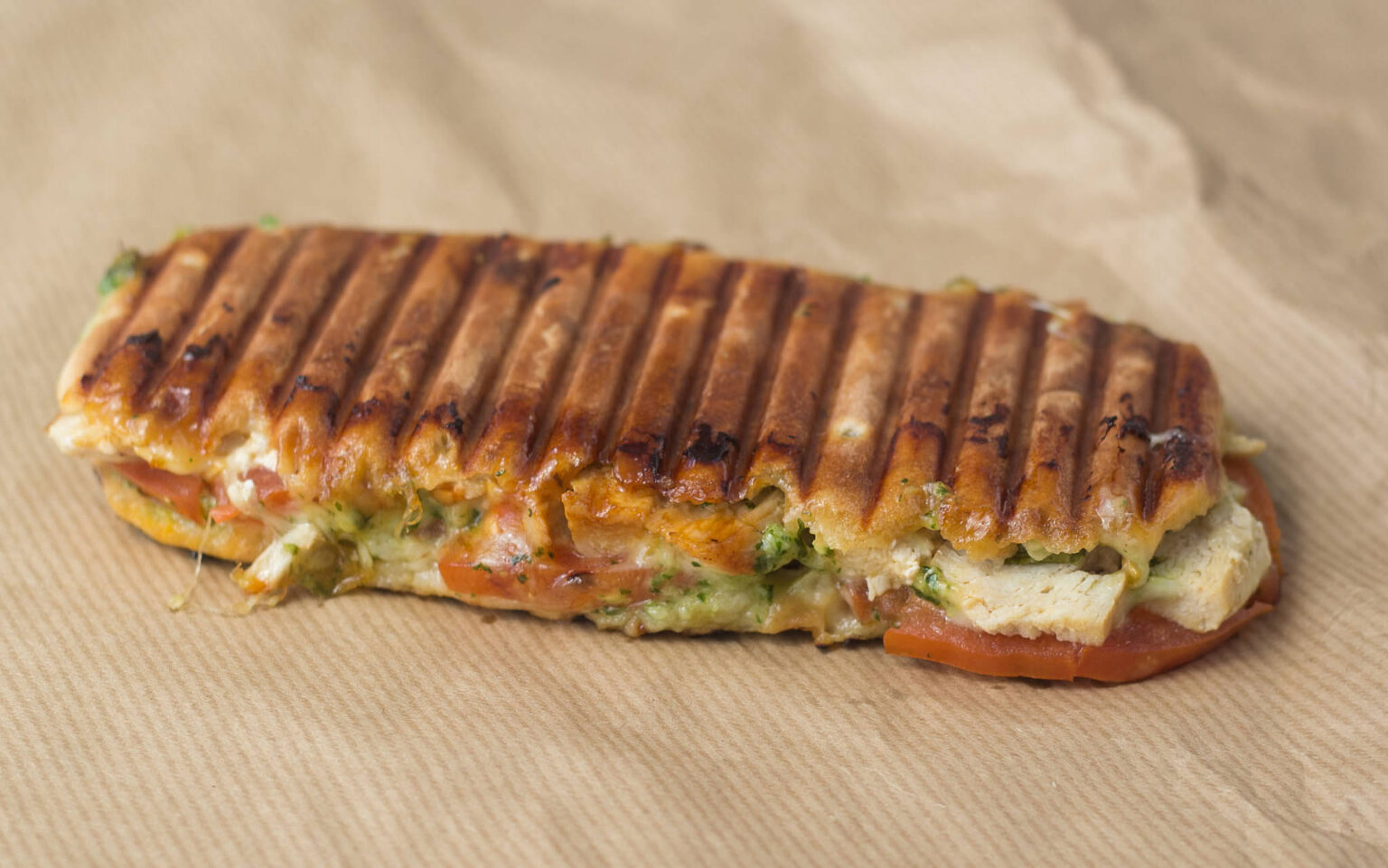 Panini with Chicken, Pesto & Mozzarella | Easy recipe