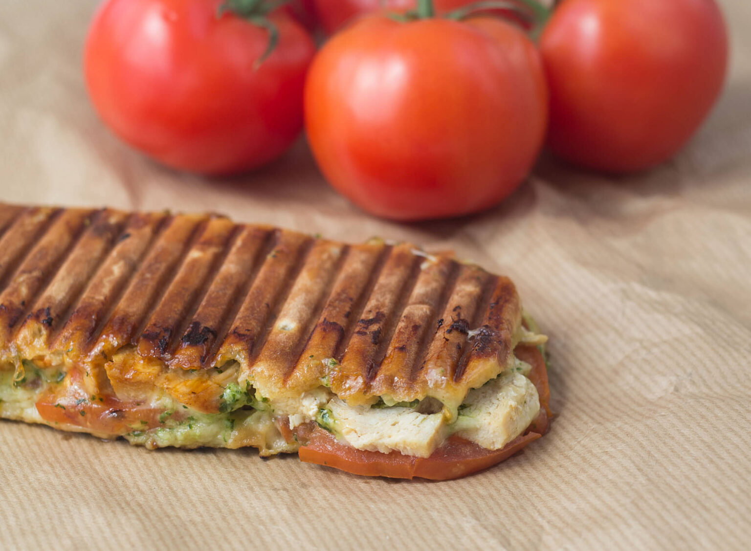 Panini with Chicken, Pesto & Mozzarella | Easy recipe